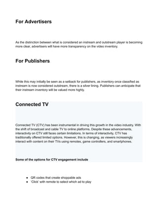 IAB’s New Guidelines for In-Stream, CTV, and Video Ad Formats | PDF
