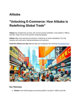 Unlocking E-Commerce: How Alibaba is Redefining Global Trade | PDF ...