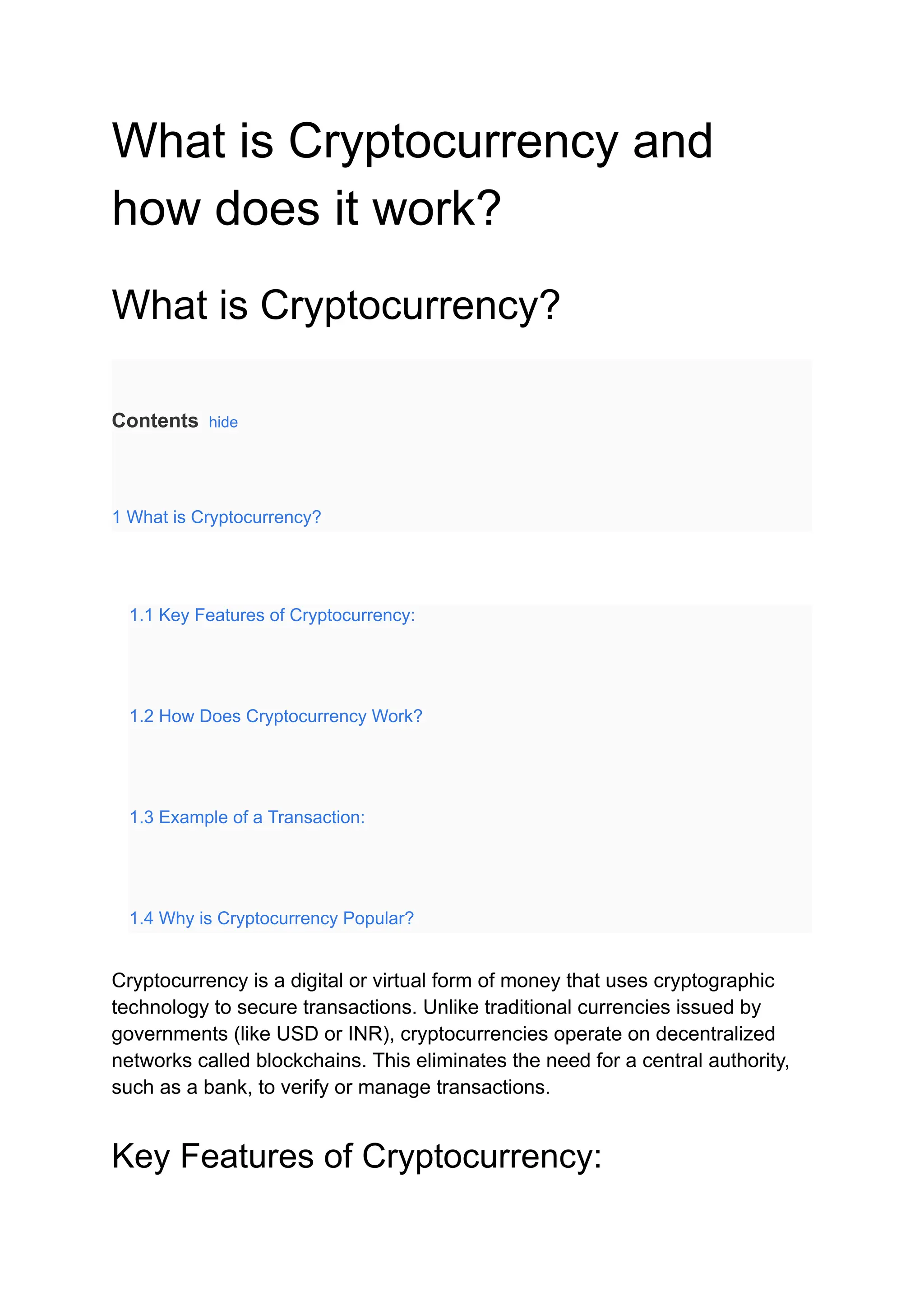 What is Cryptocurrency and how does it work? | PDF