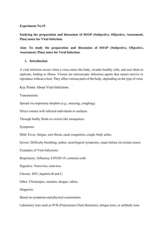 Pharmacotherapeutics Practical (SOAP Notes, Role play in Case Study ...