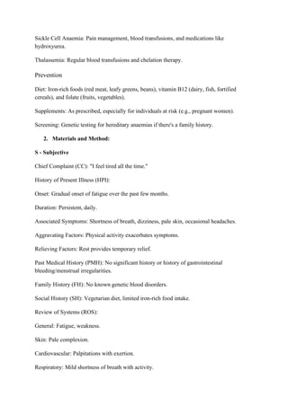 Pharmacotherapeutics Practical (SOAP Notes, Role play in Case Study ...