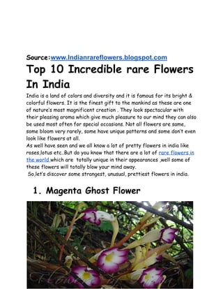 Top 10 incredible rare flowers in India | PDF