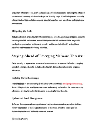 Defending Against Onelaunch Malware | PDF