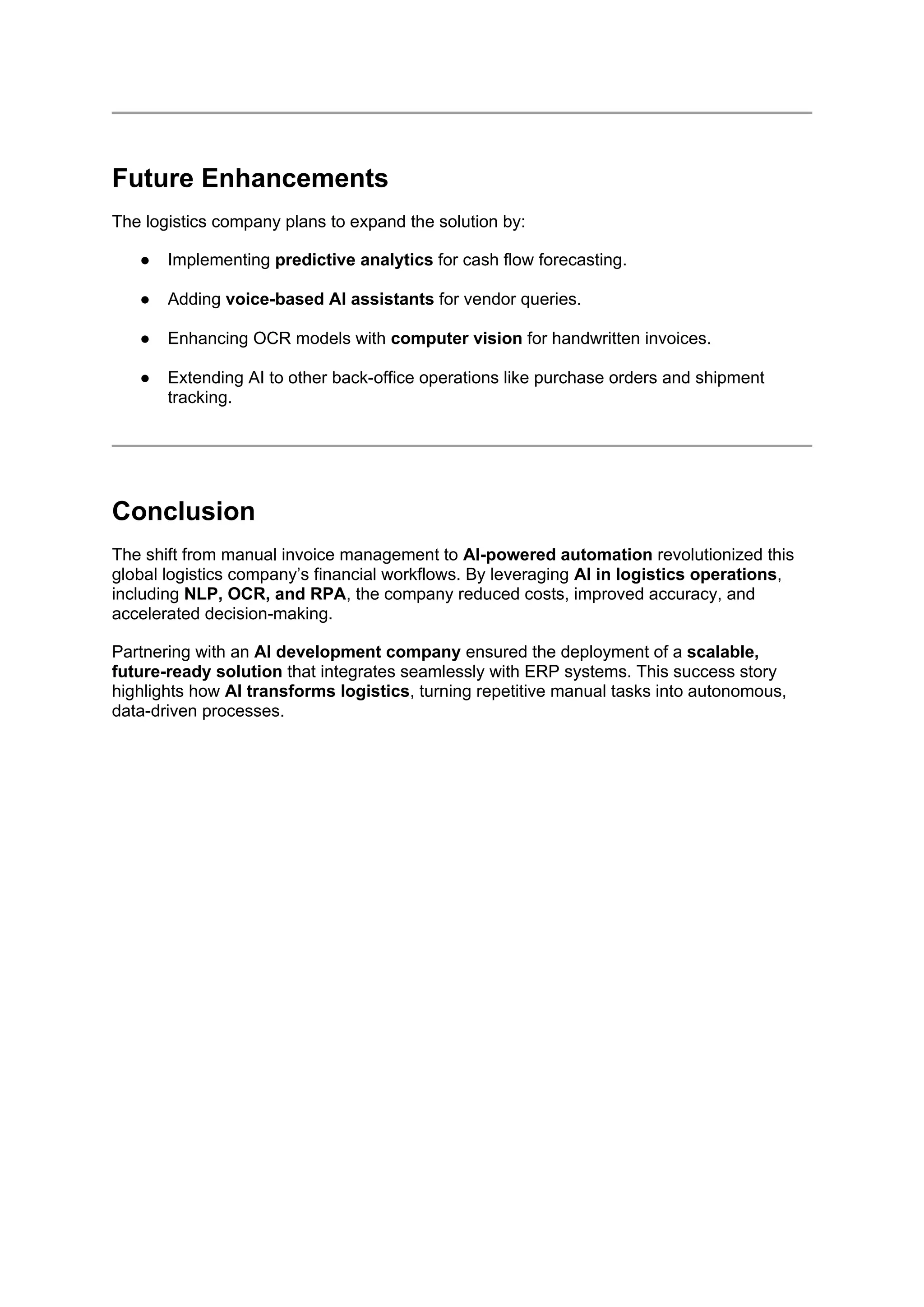 AI in Logistics Operations: Automating Invoice Processing | DOCX