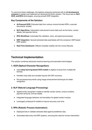 AI in Logistics Operations: Automating Invoice Processing | DOCX