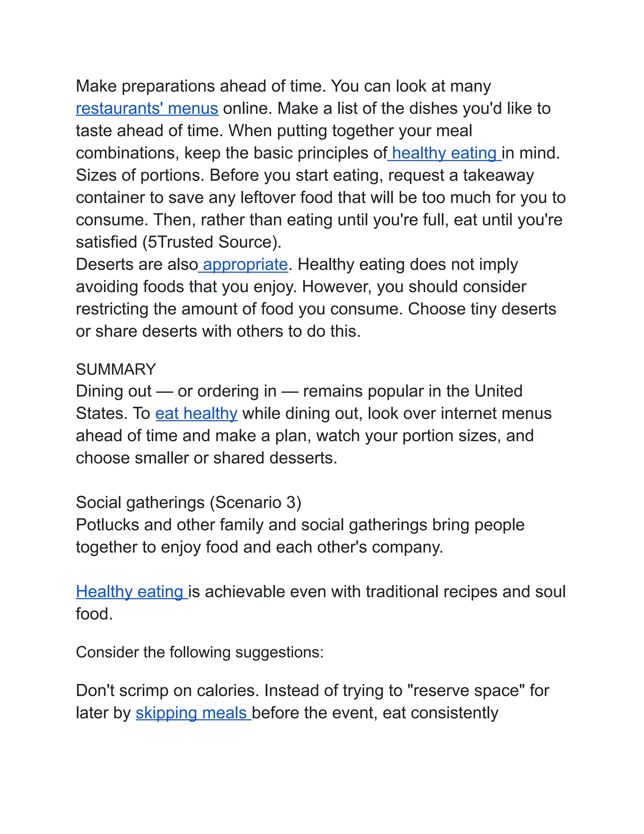 Healthy Eating on the Go | PDF | Nutrition | Healthy Living