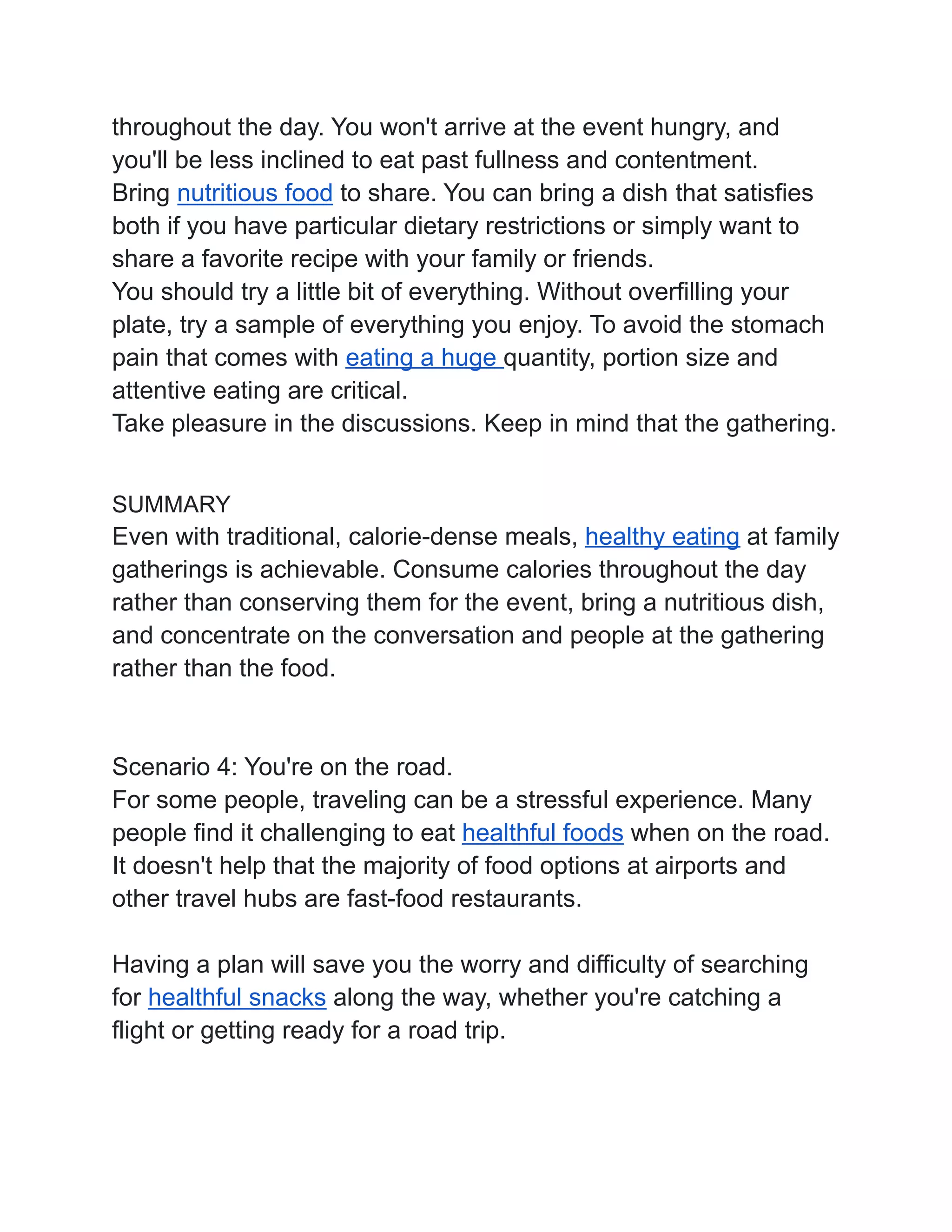 Healthy Eating on the Go | PDF | Nutrition | Healthy Living