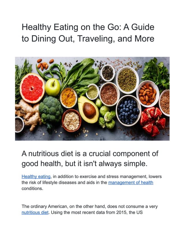 Healthy Eating on the Go | PDF | Nutrition | Healthy Living