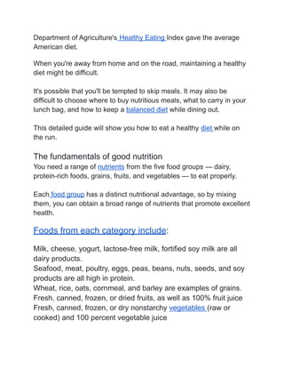 Healthy Eating on the Go | PDF | Nutrition | Healthy Living