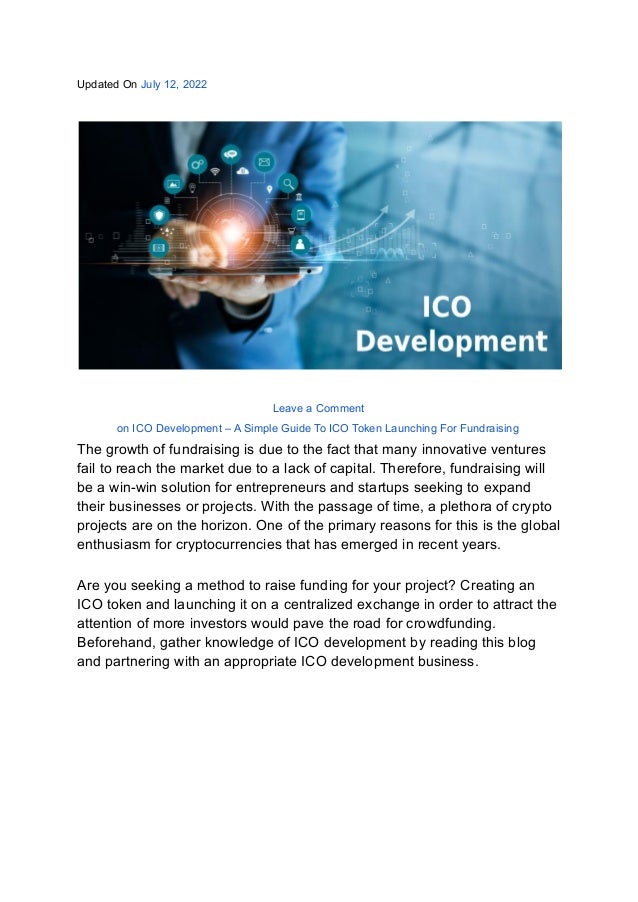 ICO Development – A Simple Guide To ICO Token Launching For Fundraising ...