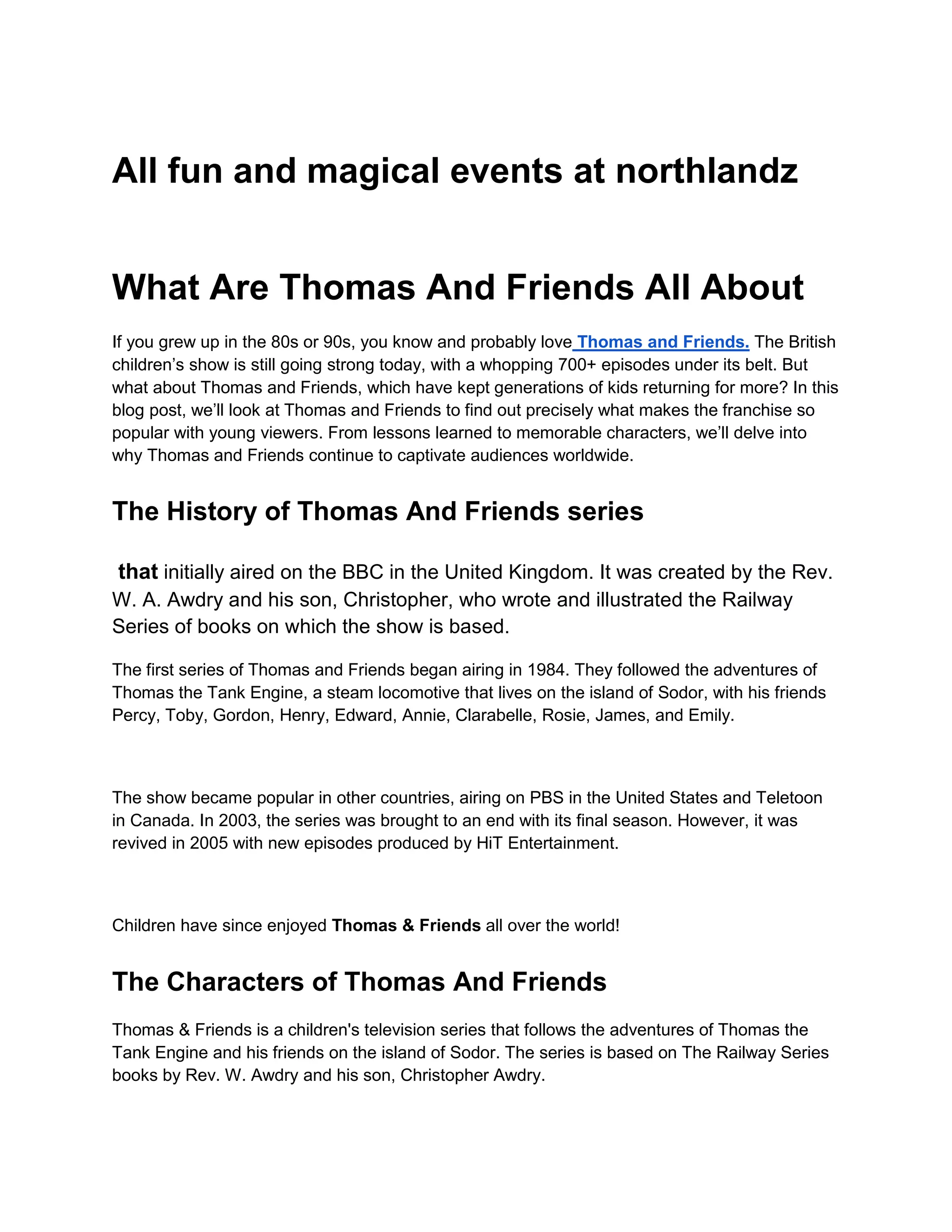 thomas and friends | DOCX