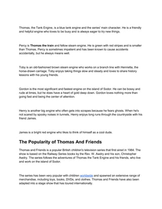 thomas and friends | DOCX