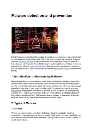 Malware Detection and Prevention | PDF