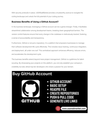 Buy GitHub Account | PDF | Business | Business and Finance