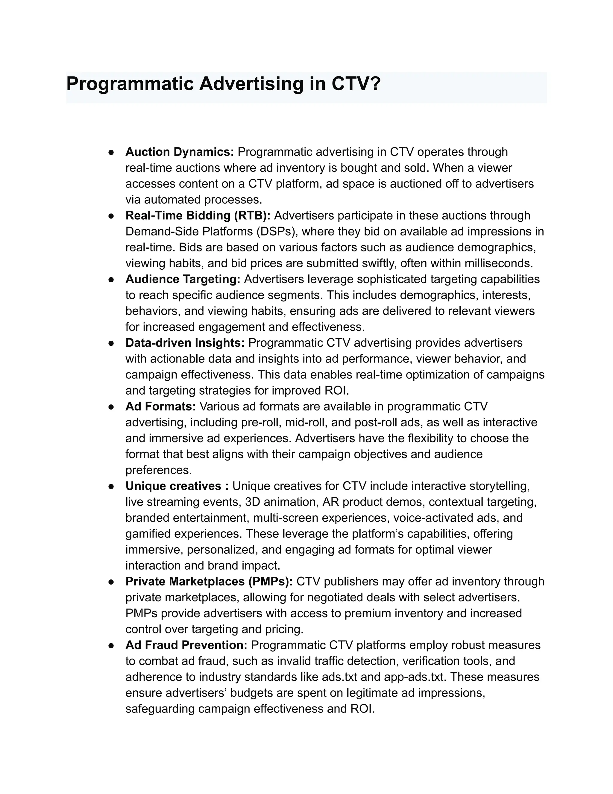 Programmatic Advertising in CTV(Connected TV) | PDF