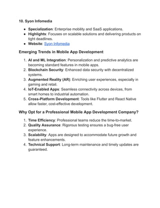 Mobile App Development Companies in Chennai: Comprehensive Overview | PDF