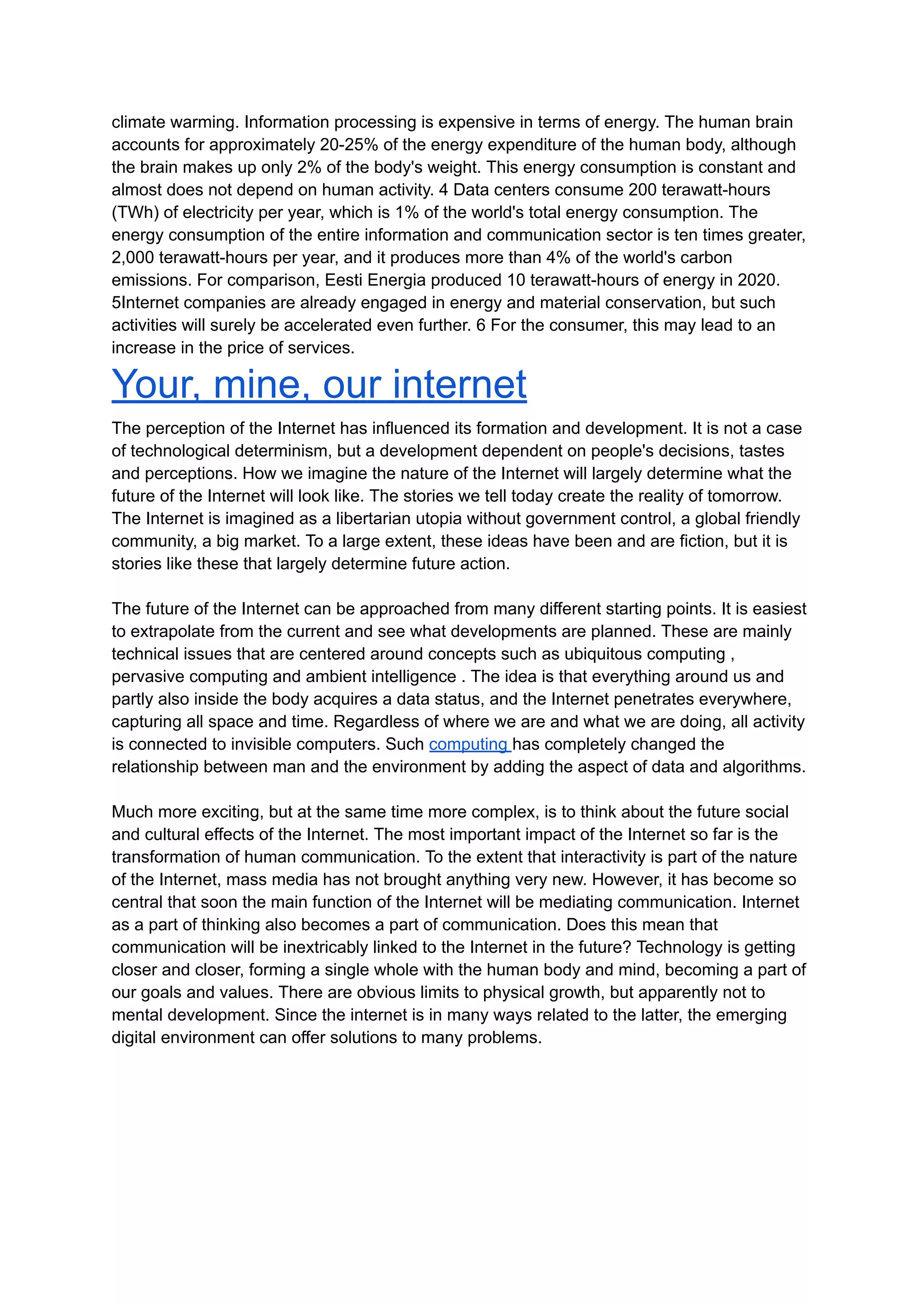 The Internet is shaping the future | PDF