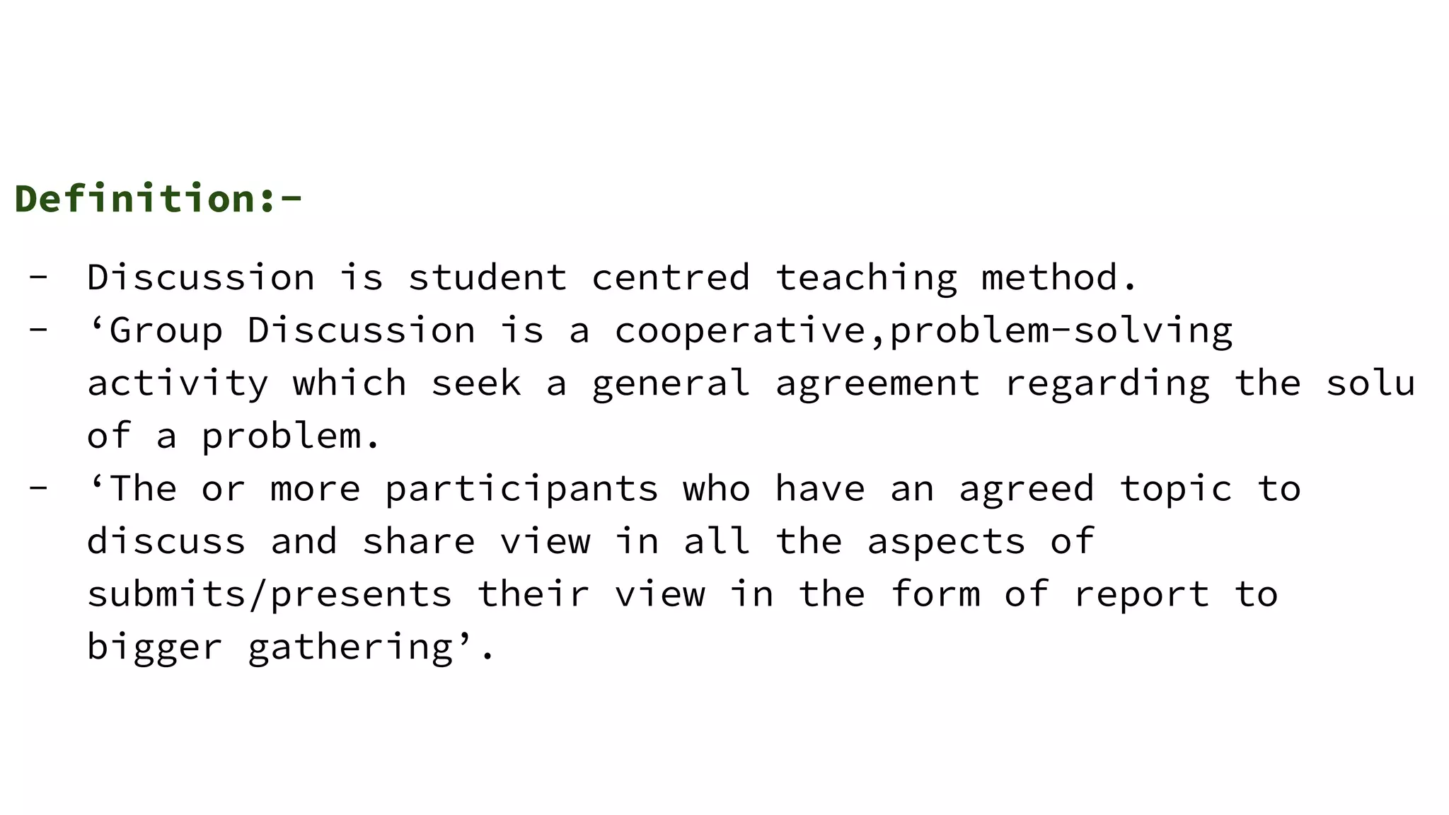 Lecture and discussion | PDF