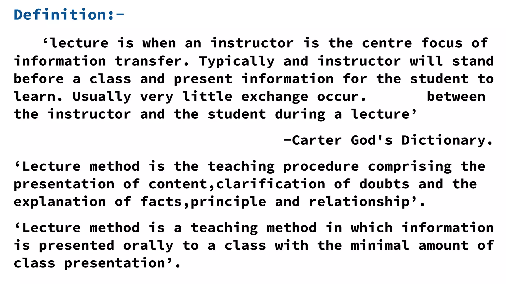 Lecture and discussion | PDF