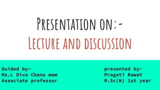 Lecture and discussion | PDF