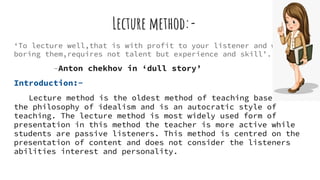 Lecture and discussion | PDF