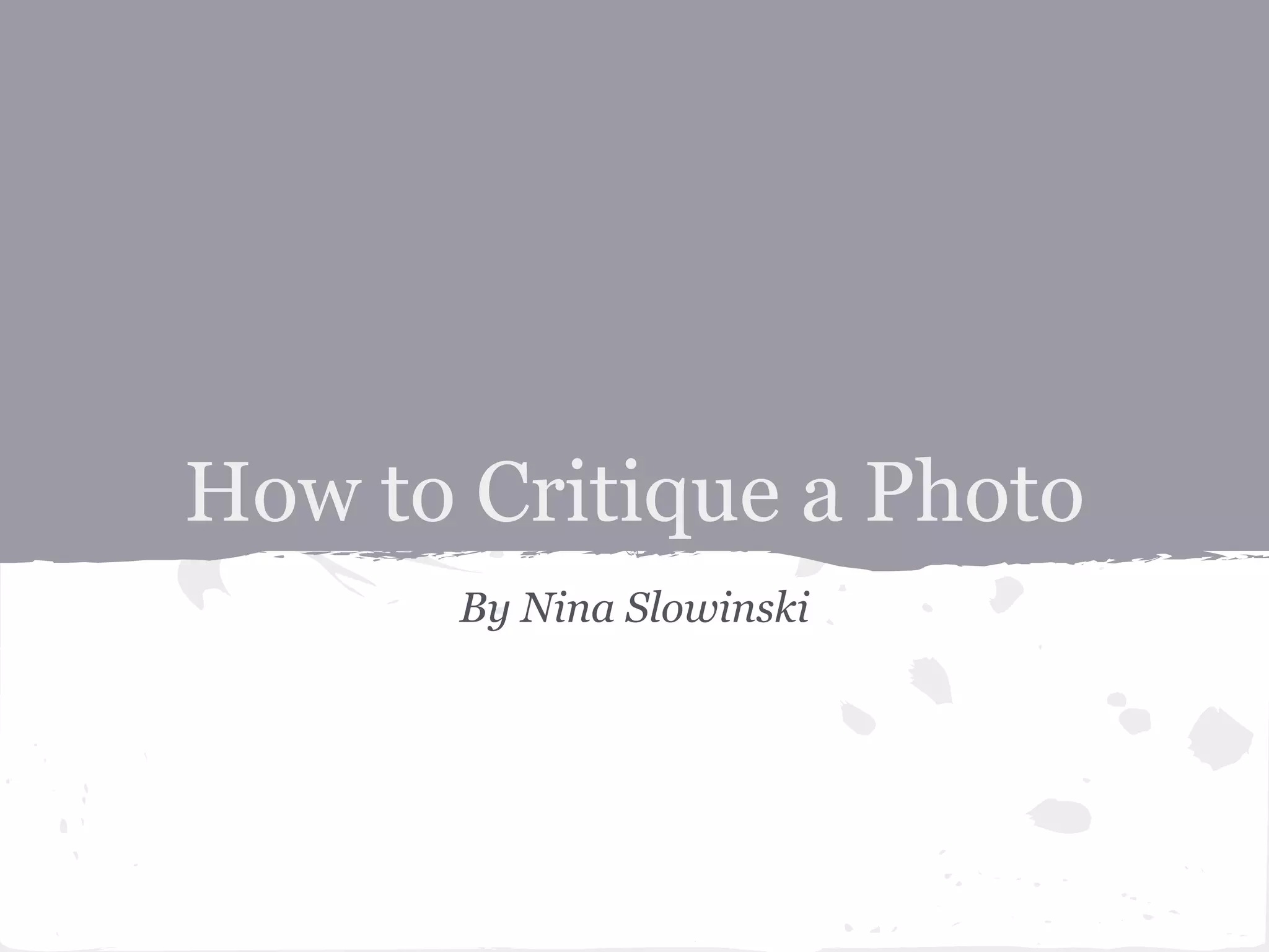 Critiquing Photographs | PDF