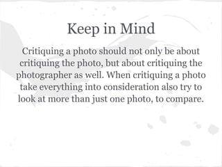 Critiquing Photographs | PDF
