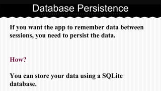 Database in Android | PPT