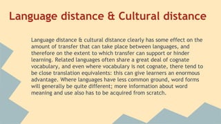The influence of the mother language on second language vocabulary ...