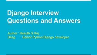 Django Interview Questions and Answers | PPTX