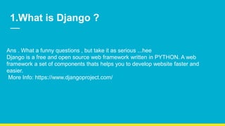 Django Interview Questions and Answers | PPTX