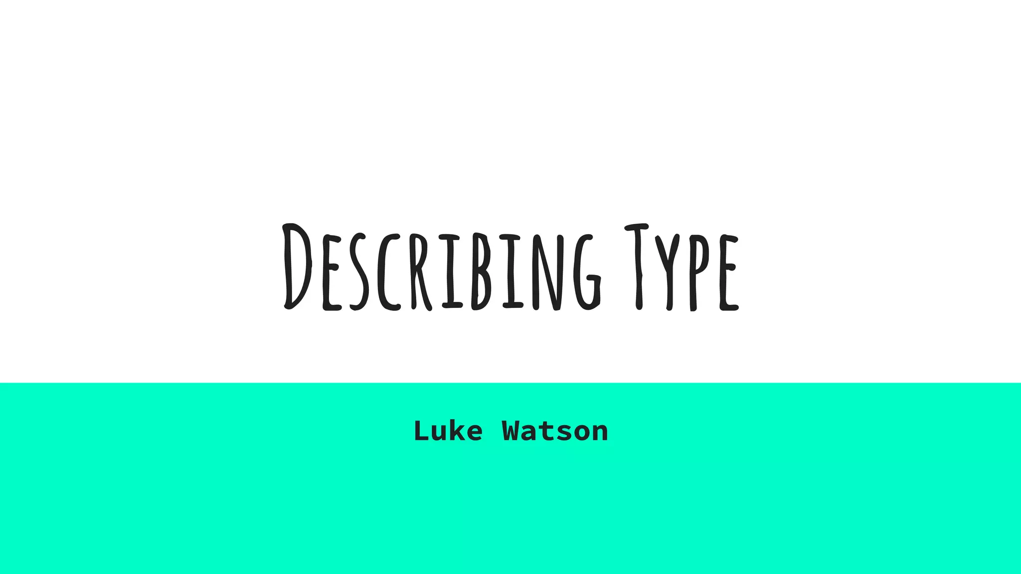 Describing Type | PPT