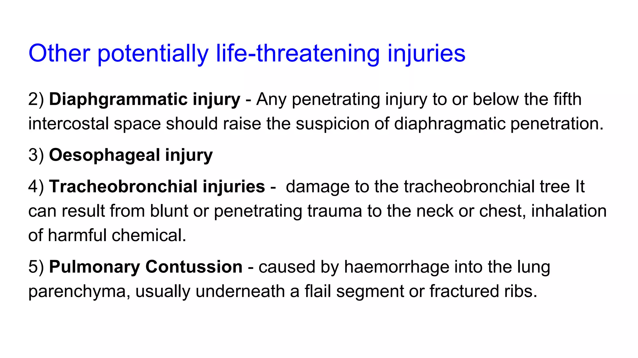 Thoracic Injury and Trauma | PPTX