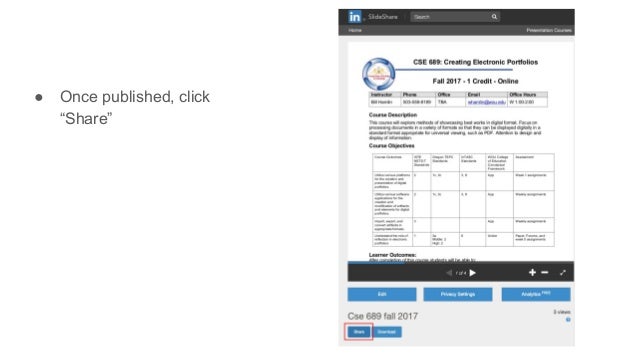 Embedding Documents Using Slideshare
