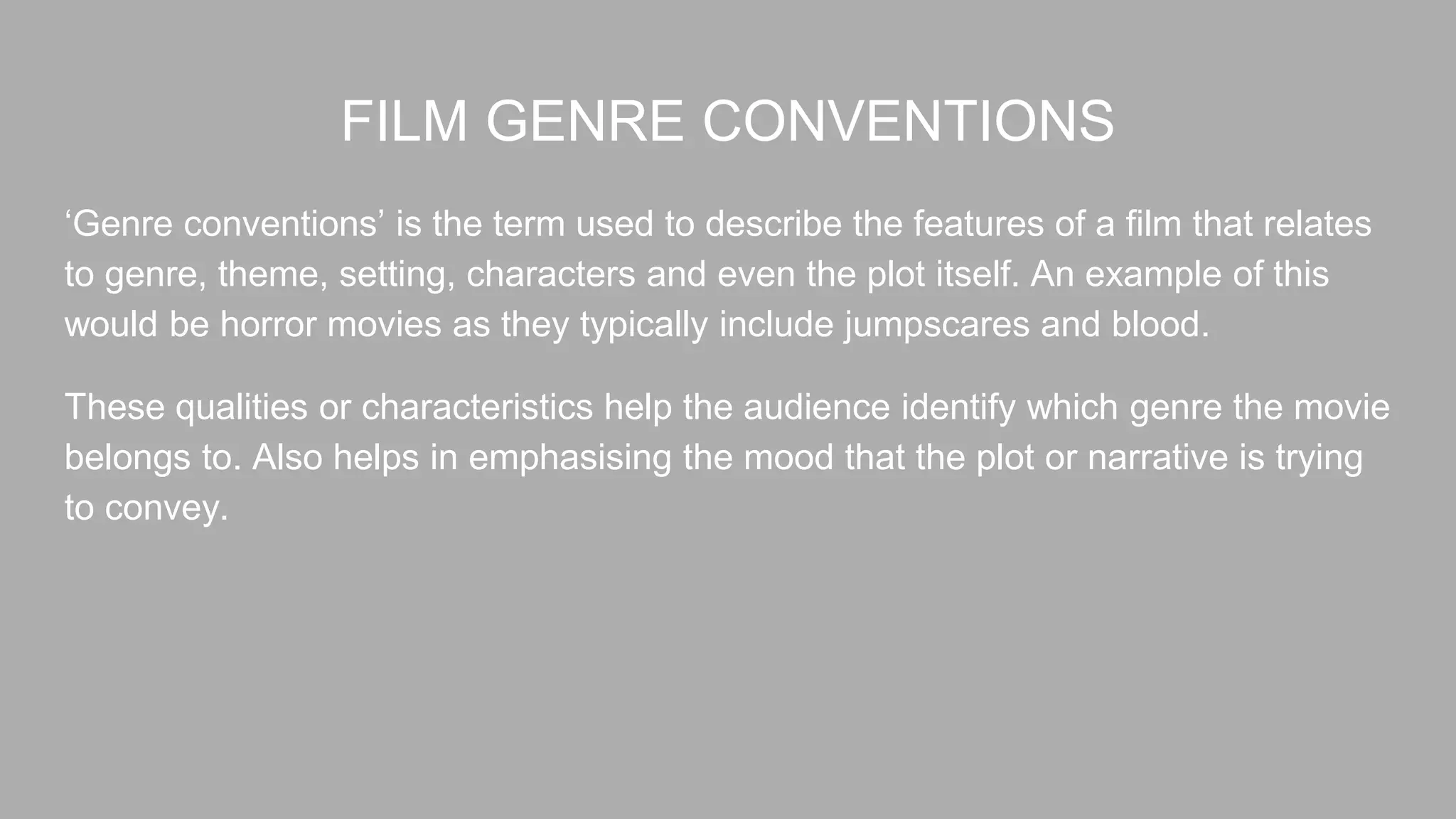 GENRE CONVENTIONS | PPT