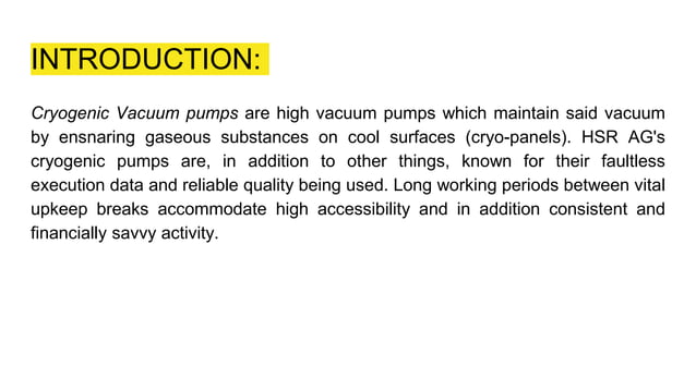 HSR Cryogenic Pumps | PPTX