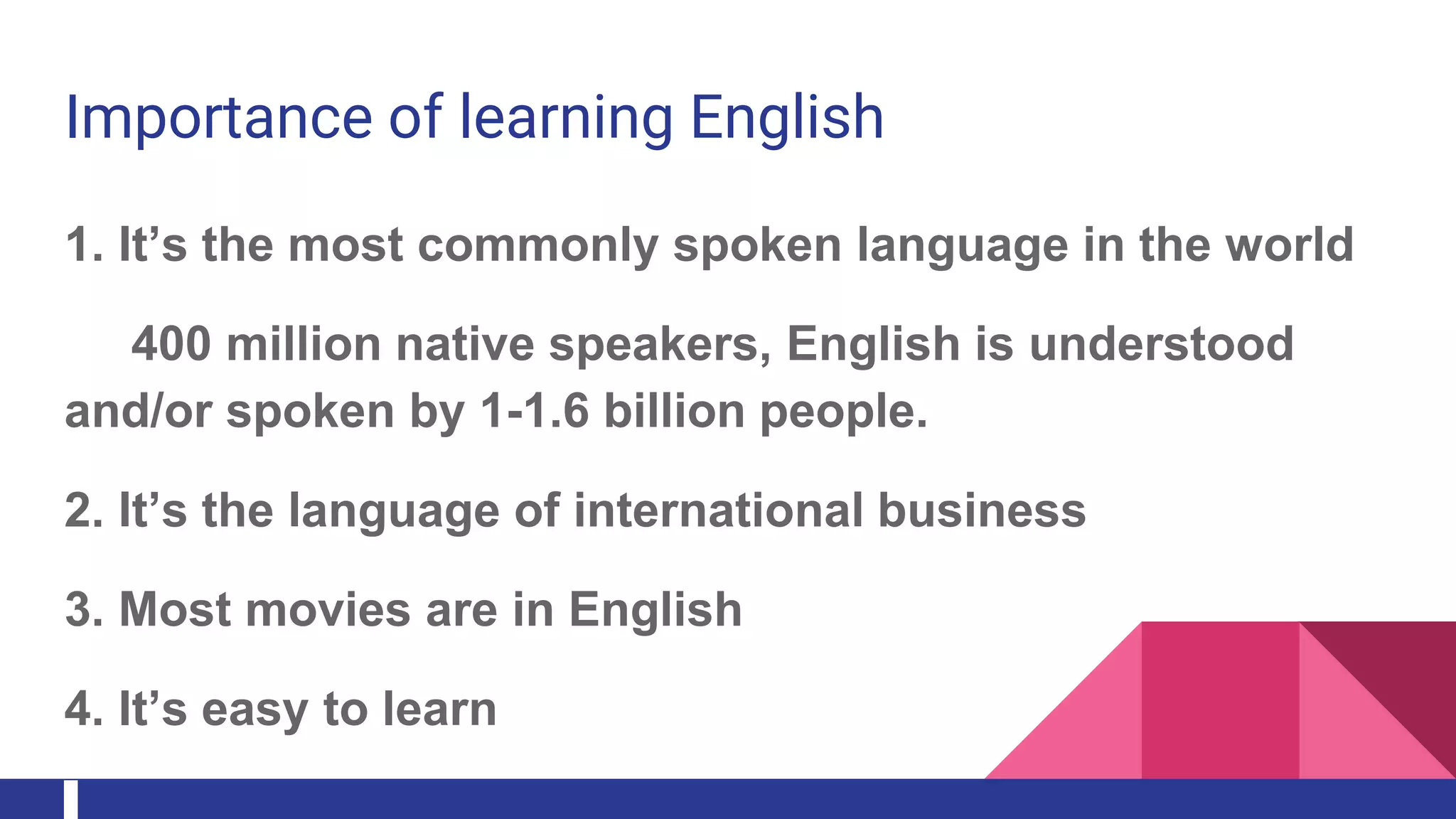 Learning English language | PPT
