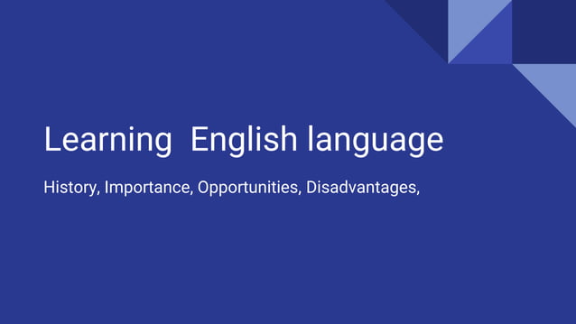 Learning English language | PPT