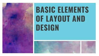 basic elements of layouts and design | PPT