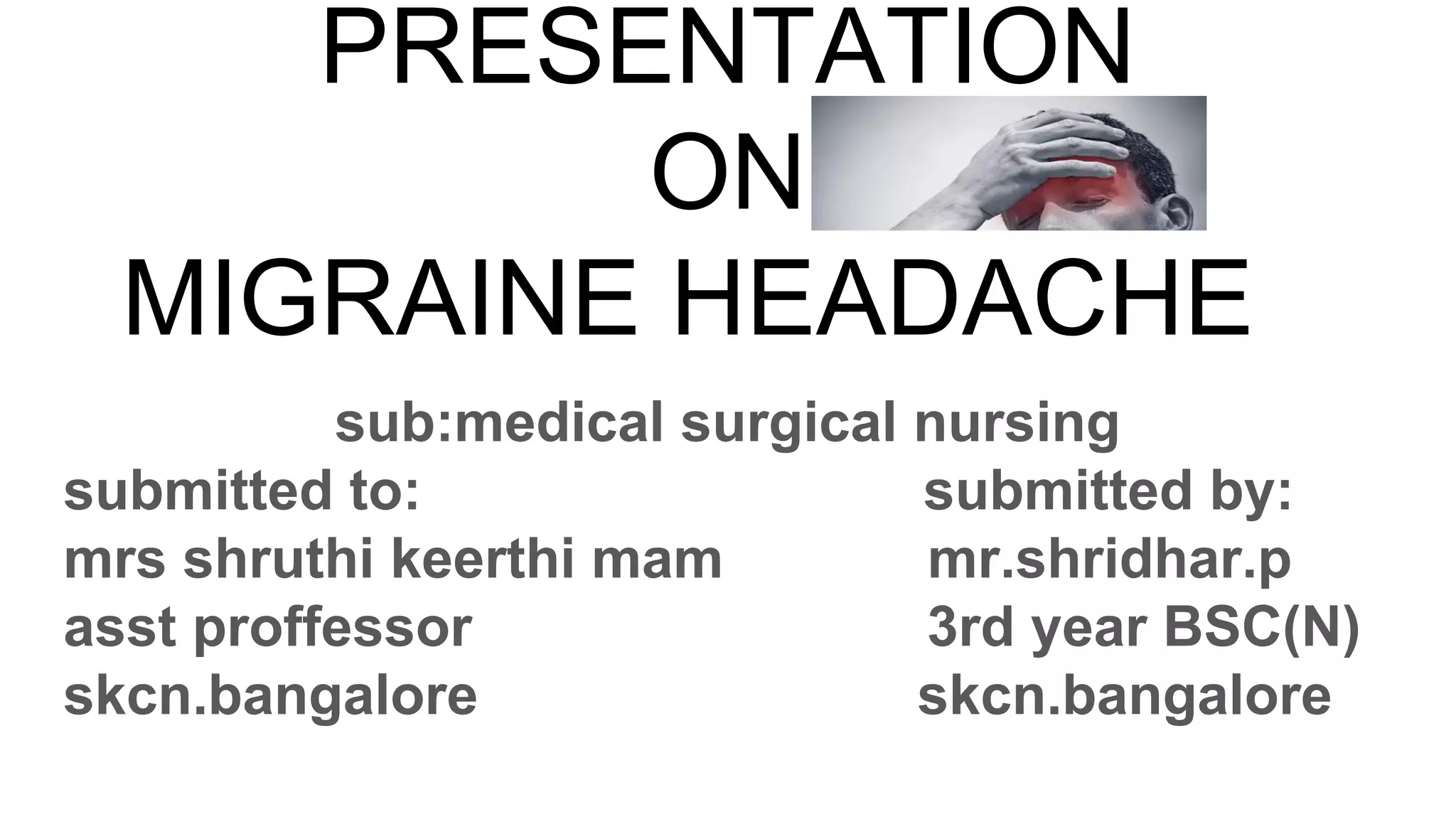 Migraine headache | PPT