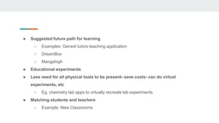 Machine Learning, Artificial Intelligence and Education | PPTX