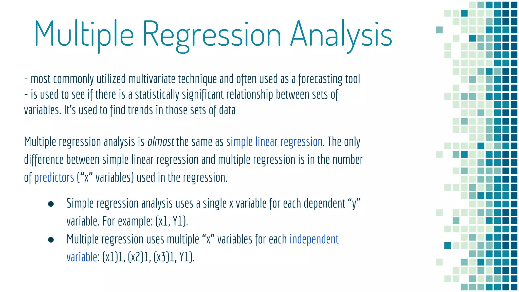 Multivariate analysis - Multiple regression analysis | PPTX