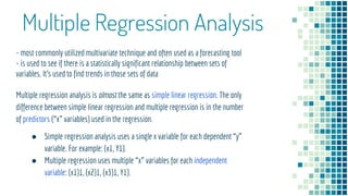 Multivariate analysis - Multiple regression analysis | PPTX