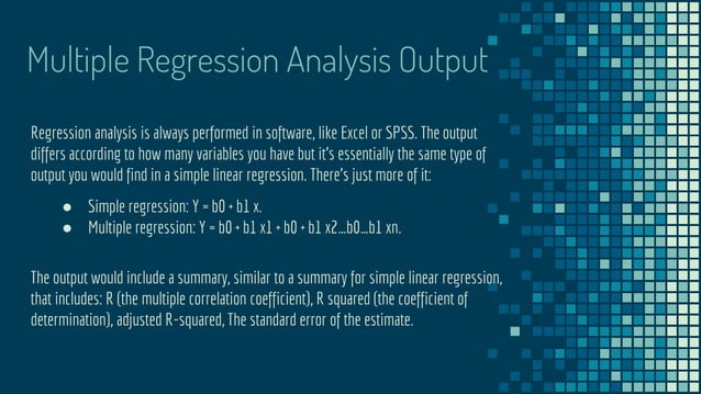 Multivariate analysis - Multiple regression analysis | PPTX | Technology & Computing