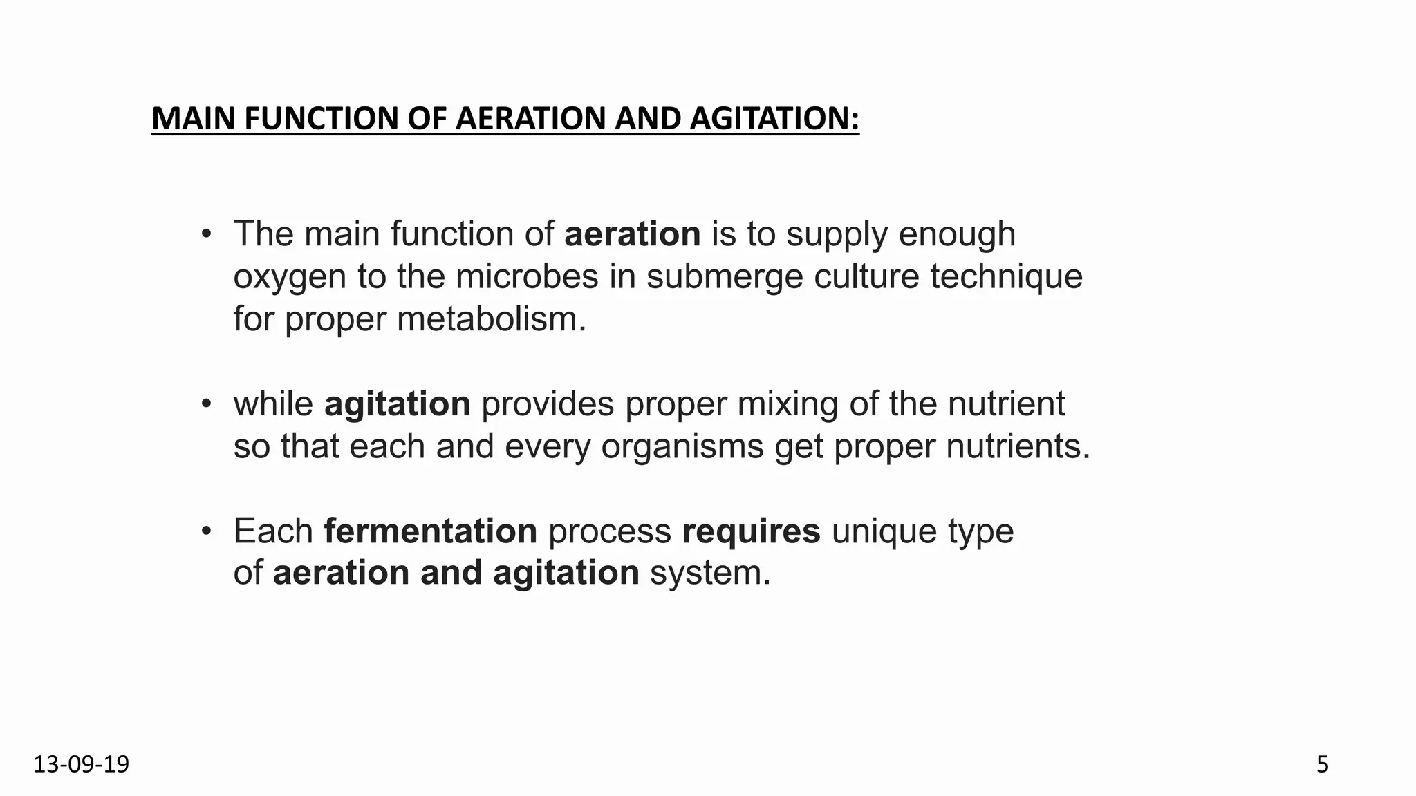 aeration and agitation | PPTX