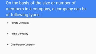 Kinds of Companies | PPTX