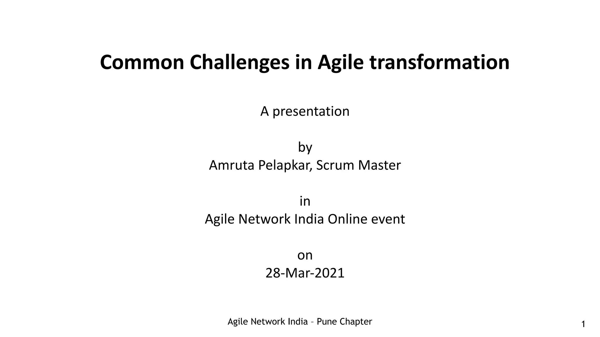 Tackling the Common Challenges in Agile Transformation | PPT