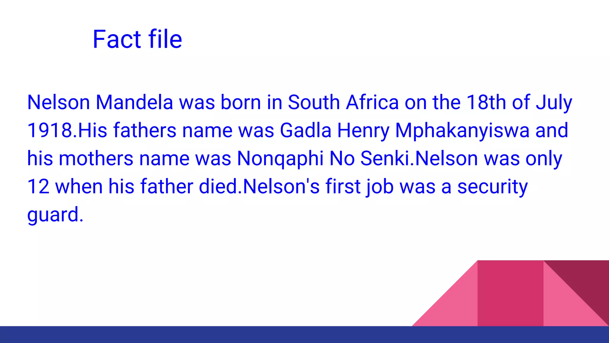 Nelson Mandela by Niall | PPTX