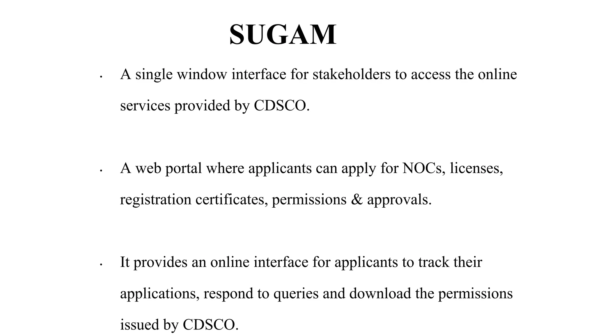 CDSCO- SUGAM | PPTX