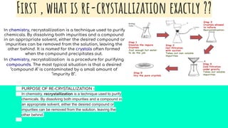 CHEMISTRY ASSIGNMENT ON RE-CRYSTALLIZATION | PDF
